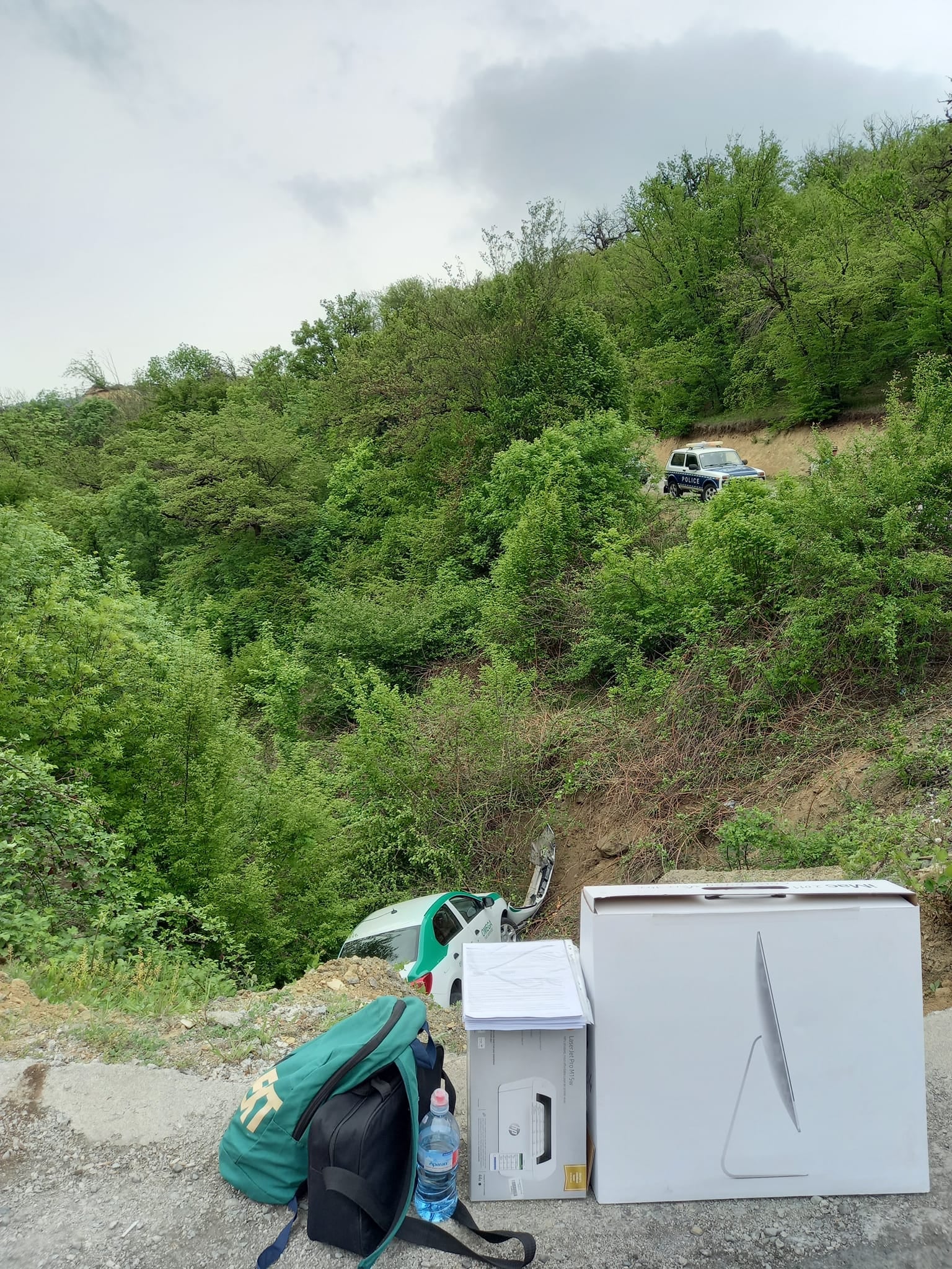 Azerbaijani convoy pushed a civilian car into a gorge - AzeriWarCrimes.ORG